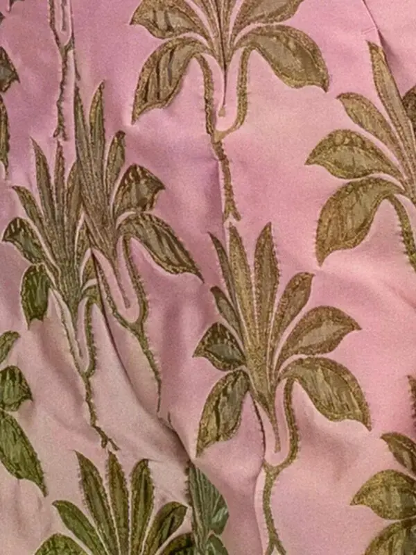 ODEEH Rose Palm-leaf Jacquard Trousers