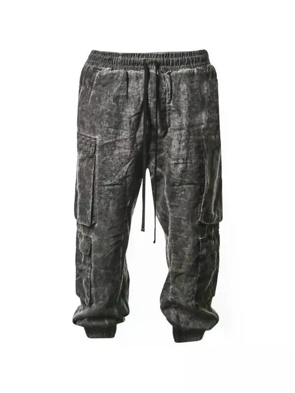 THOM KROM Acid-wash Drawstring Cargo Pants