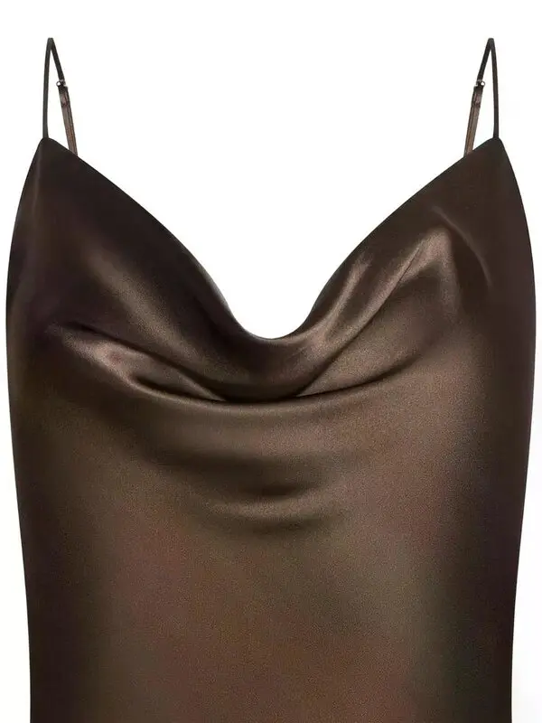 L'Agence Calista Cowl-neck Top - Brown