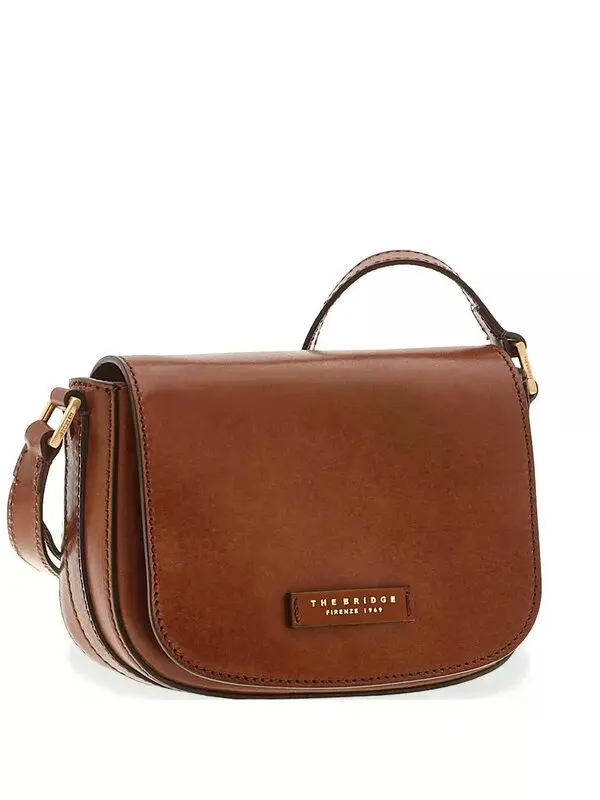 THE BRIDGE Logo Plaque Leather Shoulder Bag