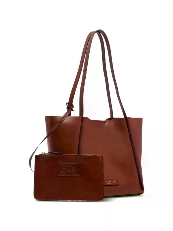THE BRIDGE Leather Tote Bag With Removable Pouch