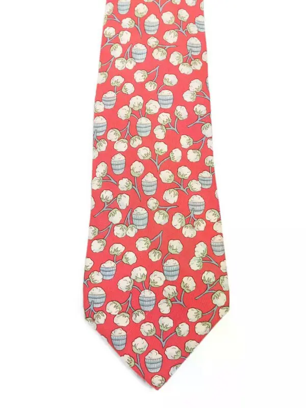 Hermès Graphic Print Silk Neck Tie