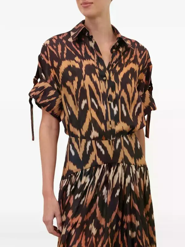 Zimmermann Aster Ikat-print Silk Shirt