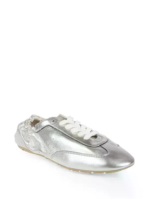 Saint Laurent Lewis Low-top Leather Sneakers - Silver