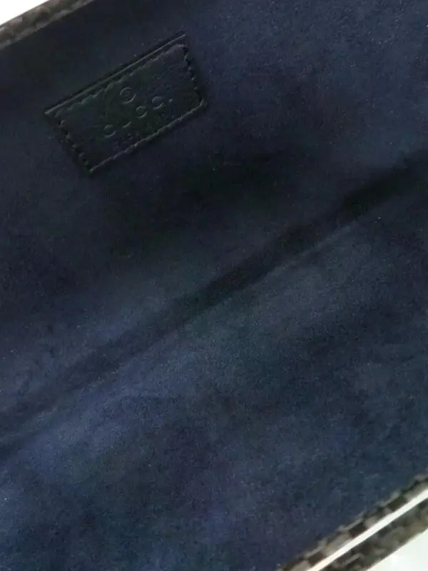 Gucci Brass Crystal Web Buckle Chain Shoulder Bag