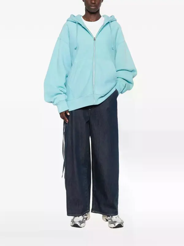 StÜssy Logo Embroidered Zip-up Hoodie