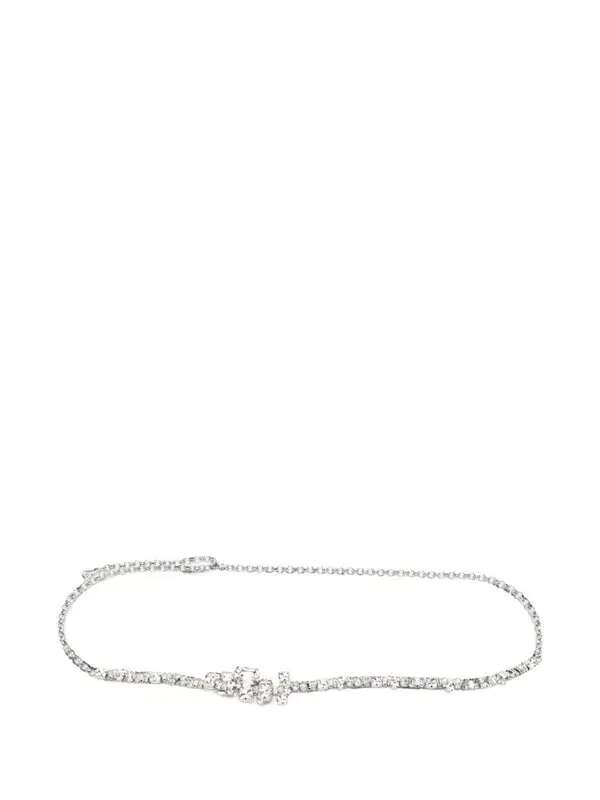 Patrizia Pepe Crystal-embellished Chain Belt - Silver