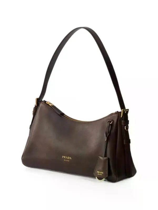 Prada Aimée Medium Leather Shoulder Bag - Brown