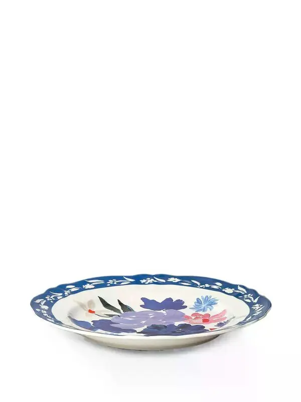 BITOSSI HOME Floral-print Scalloped-edge Plates - White