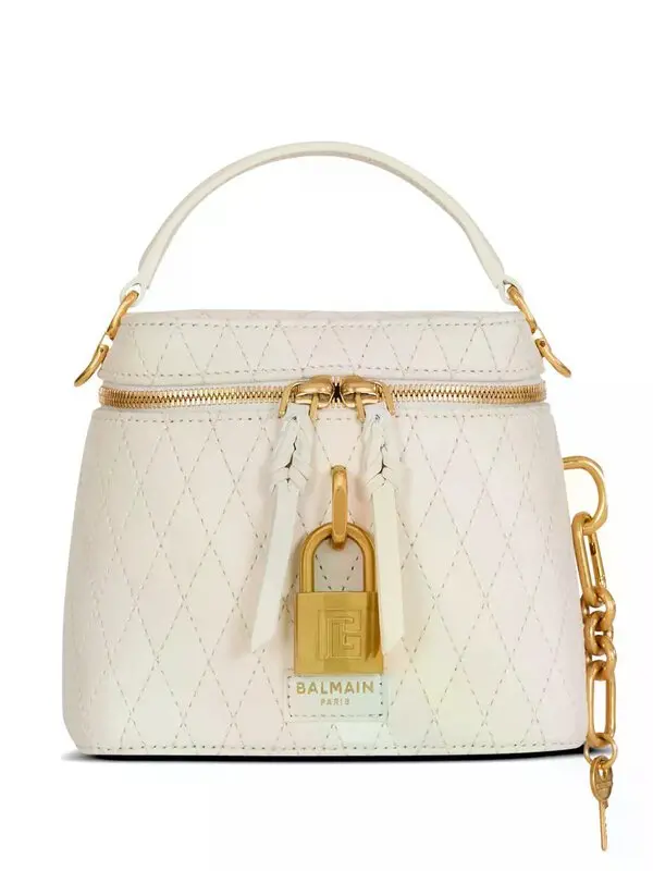 Balmain Pulse Quilted Leather Tote Bag - Neutrals
