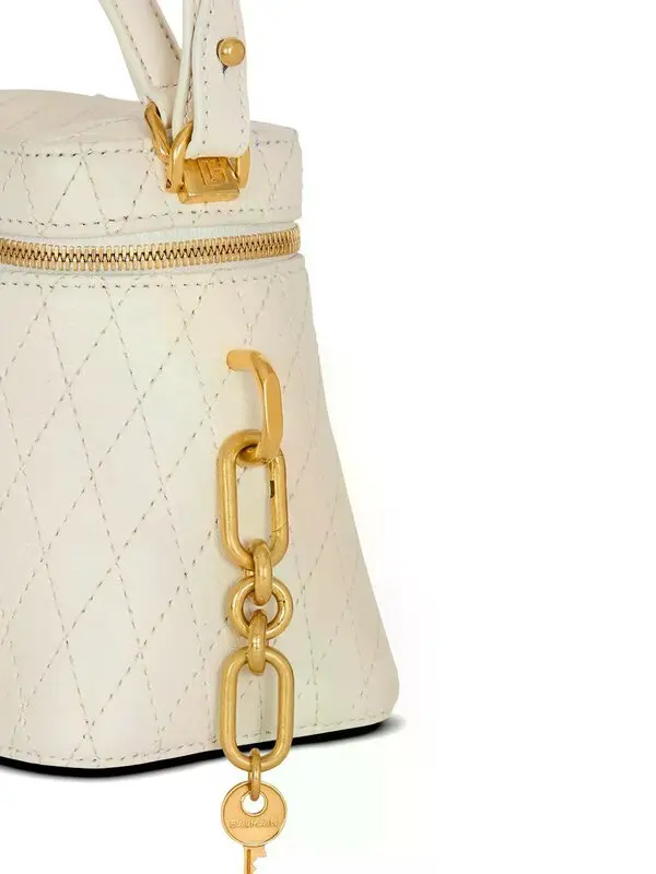 Balmain Pulse Quilted Leather Tote Bag