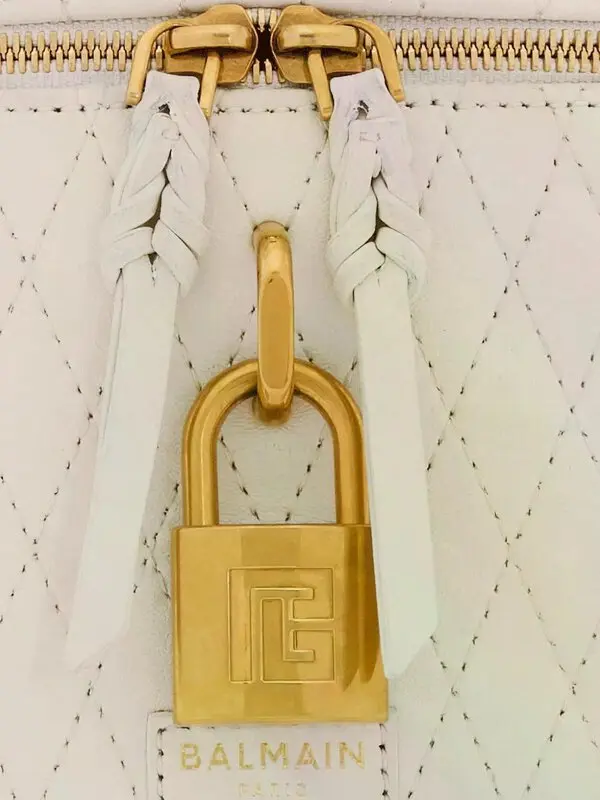 Balmain Pulse Quilted Leather Tote Bag