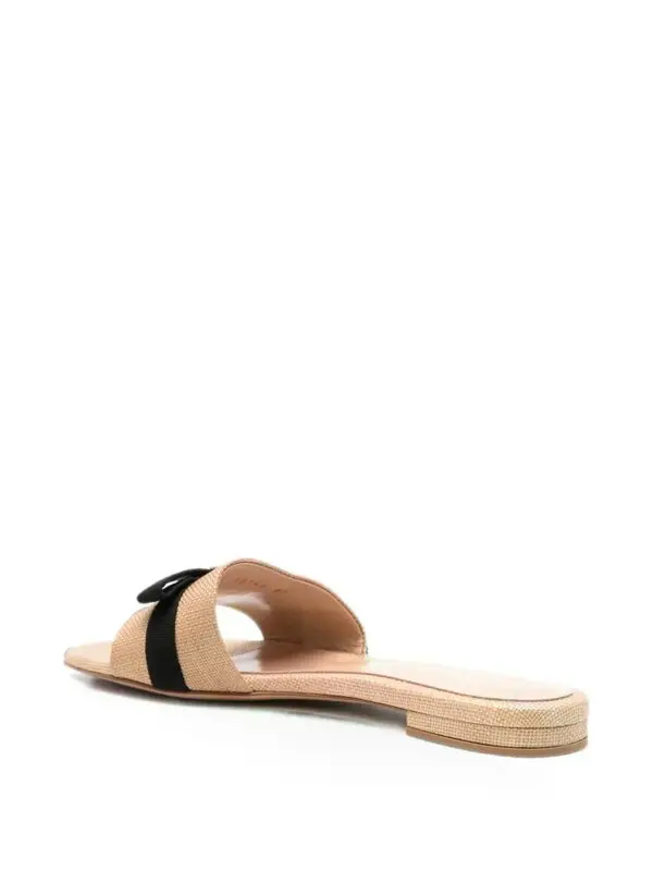 GIANVITO ROSSI Woven Slides With Bow Detail