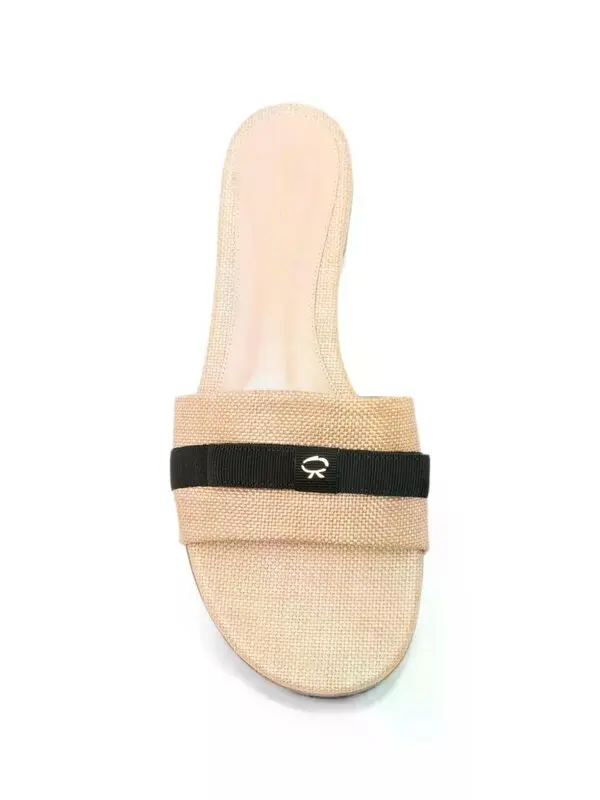 GIANVITO ROSSI Woven Slides With Bow Detail