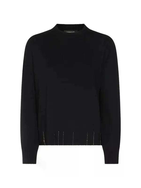 Fabiana Filippi Ribbed Embellished Crew Neck Sweater