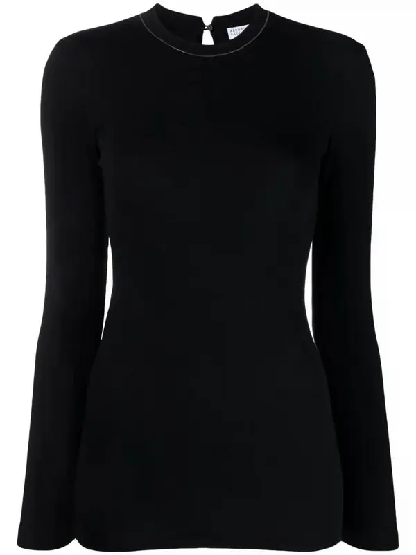Brunello Cucinelli Monili Embellished Knit Top