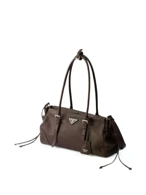 Prada Bonnie Medium Antiqued Leather Tote Bag - Brown