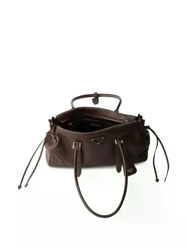 Prada Bonnie Medium Antiqued Leather Tote Bag - Brown