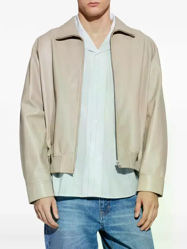 FRAME Leather Bomber Jacket