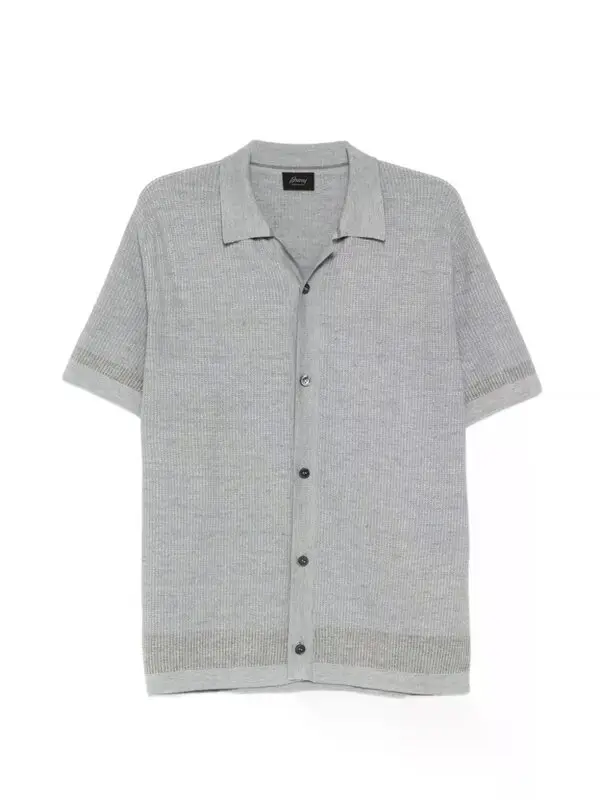 Brioni Waffle-knit Short-sleeve Shirt