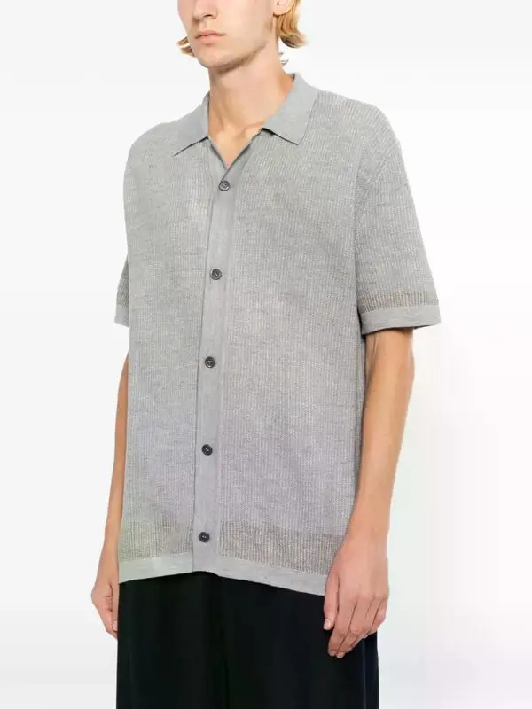 Brioni Waffle-knit Short-sleeve Shirt