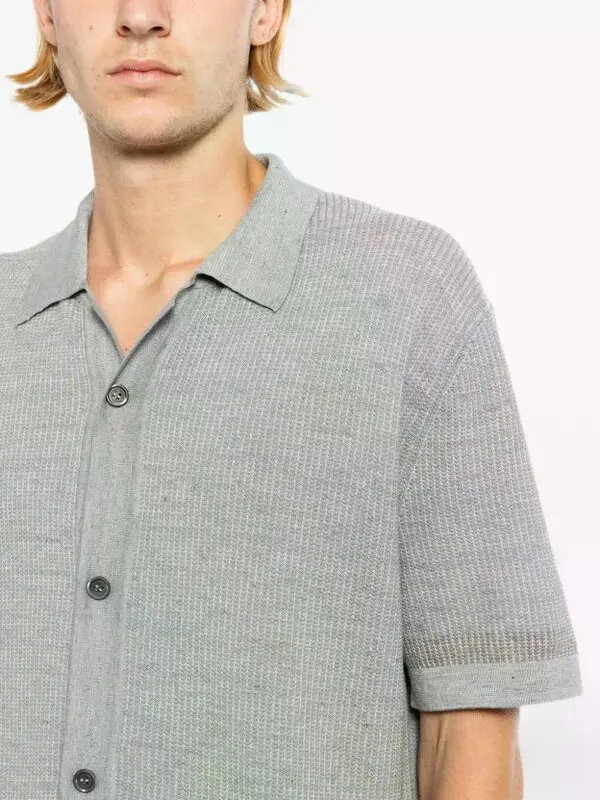Brioni Waffle-knit Short-sleeve Shirt