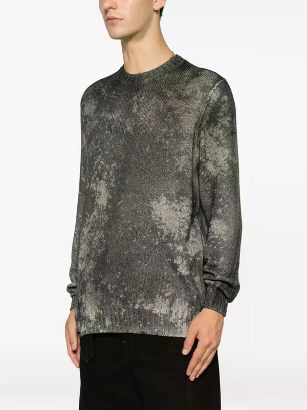 Avant Toi Distressed Ribbed Knit Sweater - Black