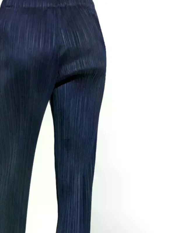 Issey Miyake Navy Plissé Effect Trousers