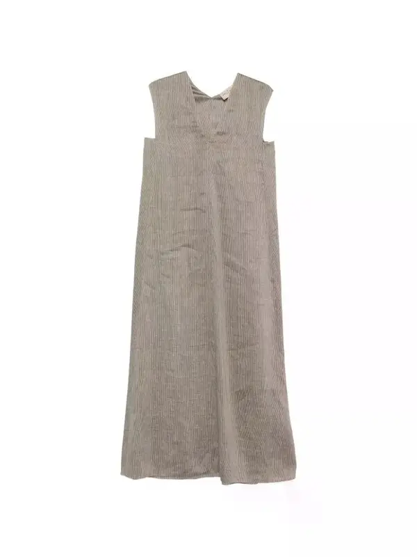CORTANA Aria Striped V-neck Maxi Dress - Grey