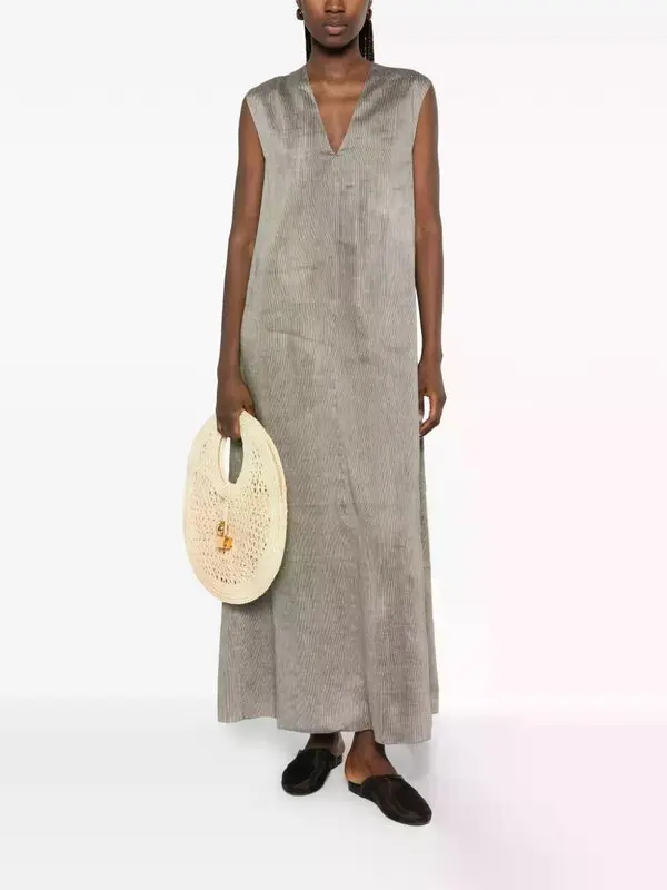 CORTANA Aria Striped V-neck Maxi Dress