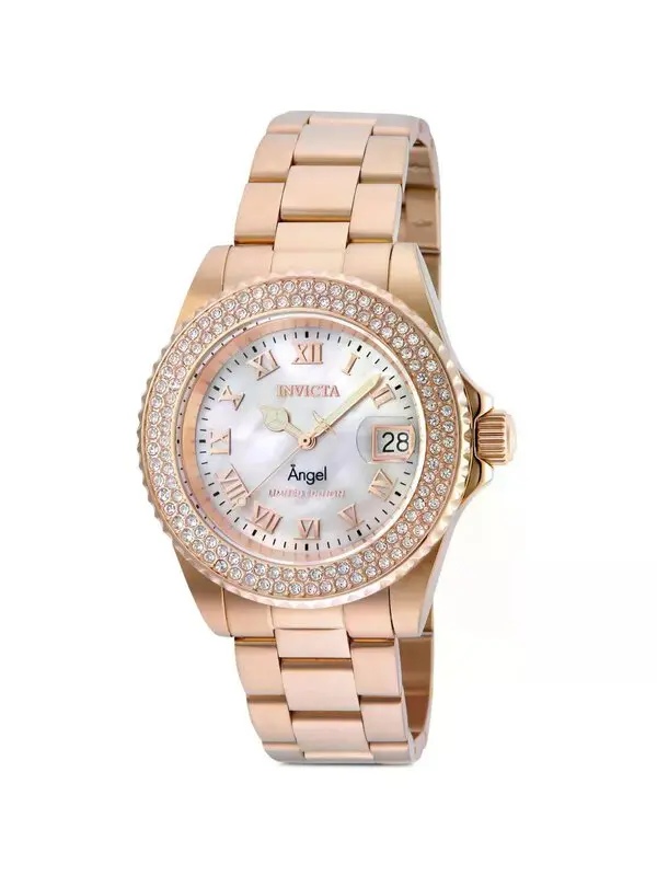 INVICTA Angel Crystal-bezel 40mm Watch - Neutrals