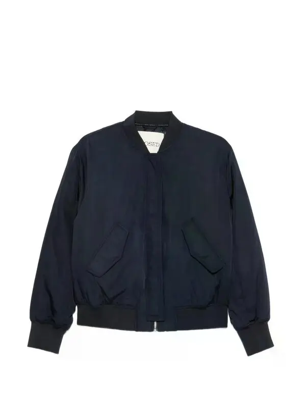 Closed Logo Patch Bomber Jacket - Blue