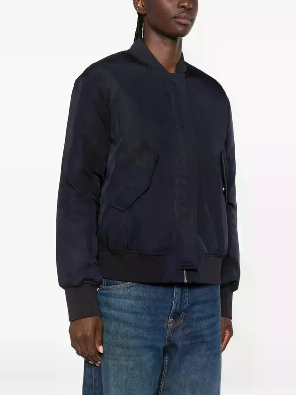 Closed Logo Patch Bomber Jacket - Blue