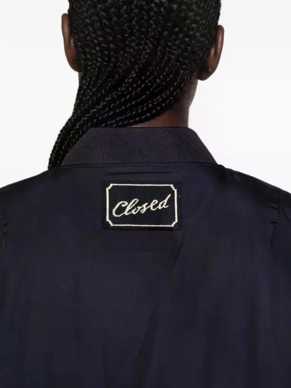 Closed Logo Patch Bomber Jacket - Blue