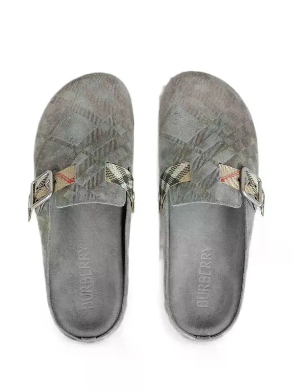 Burberry Check-print Buckled Mules