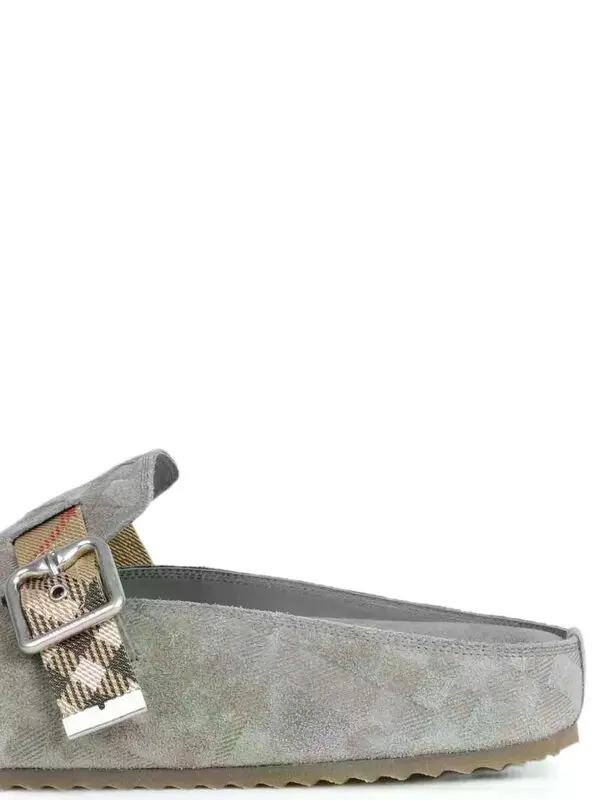 Burberry Check-print Buckled Mules