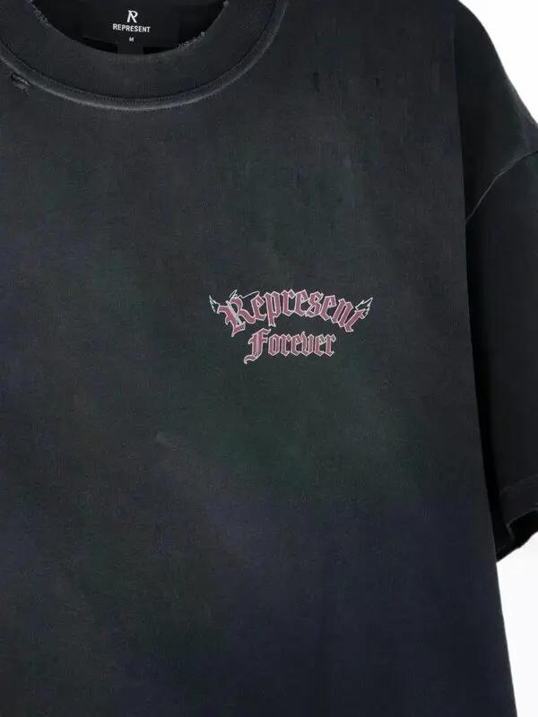 REPRESENT Print-detail Distressed T-shirt - Grey