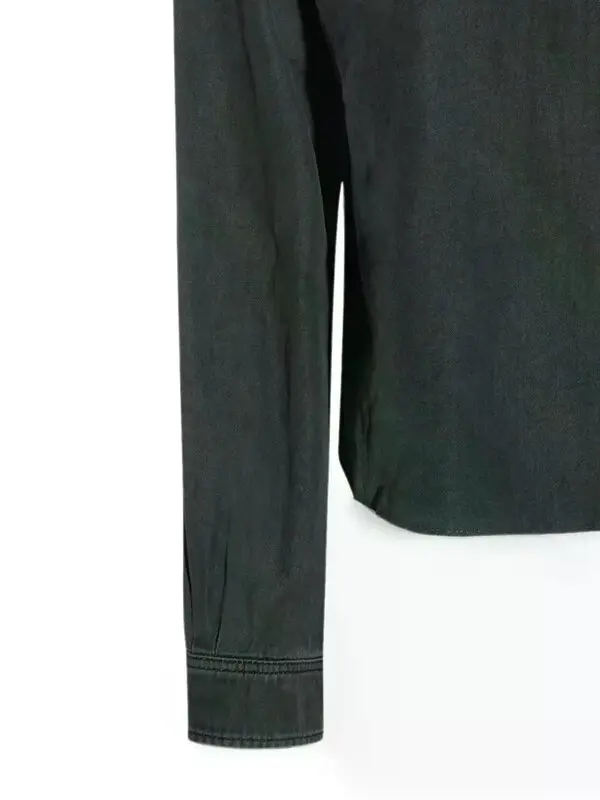 Miu Miu Logo Embroidered Button-up Shirt - Green