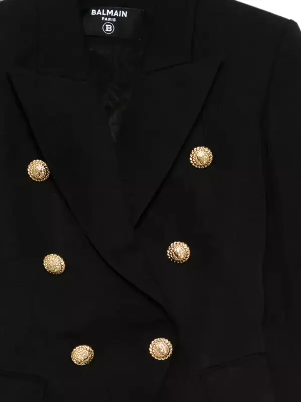 Balmain Double-breasted Wool Blazer - Black