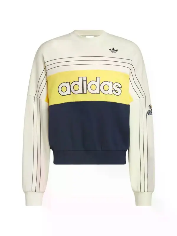 Adidas Logo Print Panelled Sweater