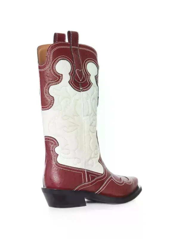 GANNI Embroidered Two-tone Boots