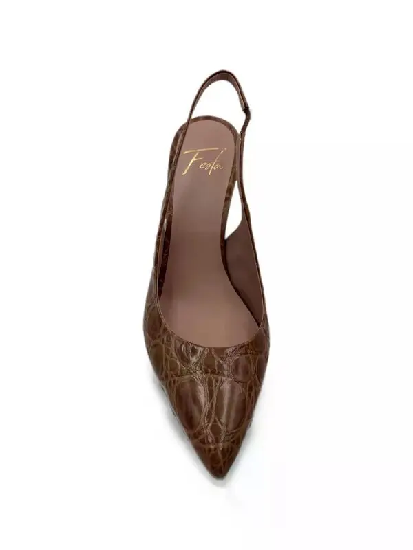 Roberto Festa Croc-effect Slingback Pumps