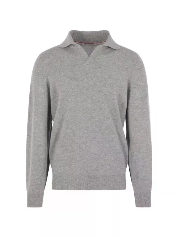 Brunello Cucinelli Cashmere Polo-collar Sweater - Grey