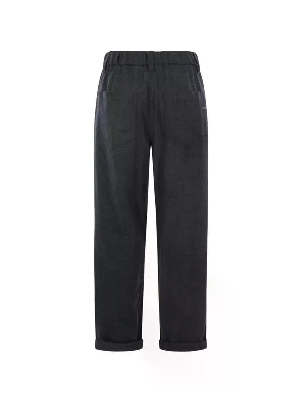 Brunello Cucinelli Monili Detail Pleated Trousers - Grey
