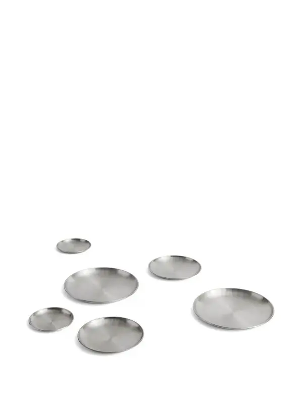 HAY Brushed-finish Circular Plates - Silver