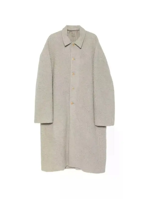 Rick Owens Brad Button-up Wool Coat - Grey