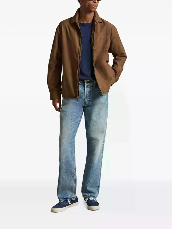 Polo Ralph Lauren Embroidered Pony Zip-up Shirt Jacket - Brown