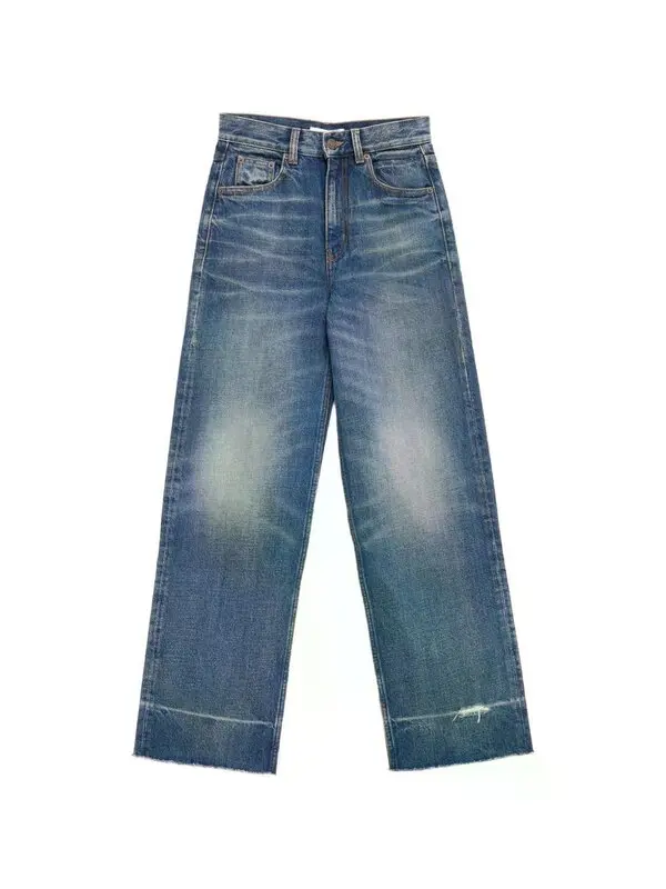 Chloé Faded Frayed-hem Bootcut Jeans