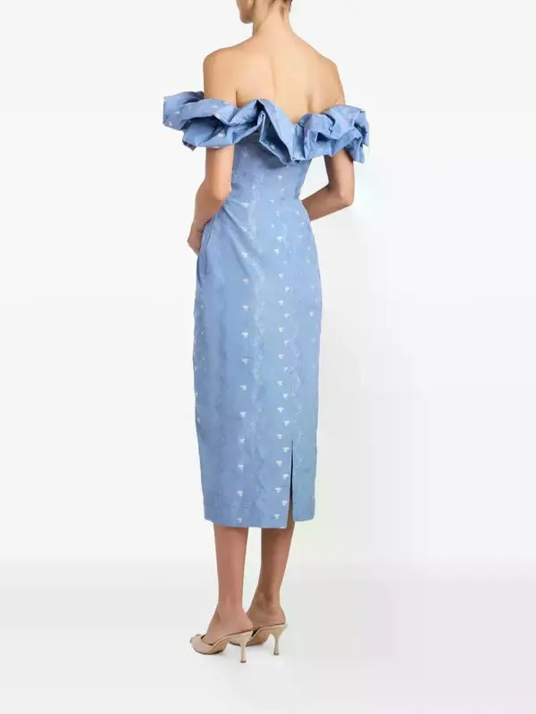 MARKARIAN Pollyanna Ruffled Off-the-shoulder Midi Dress