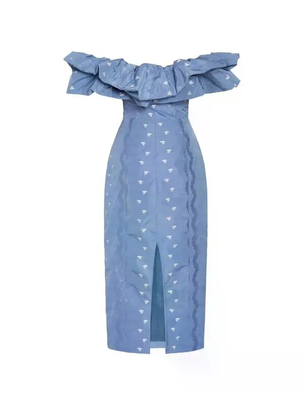 MARKARIAN Pollyanna Ruffled Off-the-shoulder Midi Dress